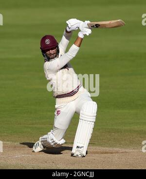 Somerset’s Lewis Gregory bats during day four of the LV= Insurance ...