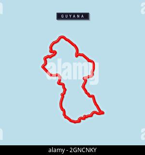 Guyana map. Blank vector map of the Country with regions. Borders of Guyana for your infographic ...