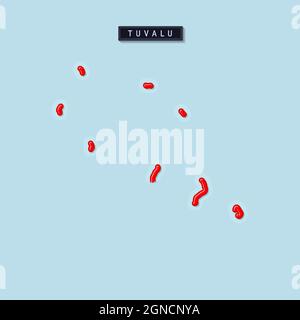 Tuvalu Blank Vector Map Isolated on White Background. High-Detailed Black Silhouette Map of ...
