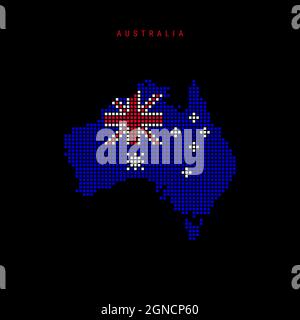 Square dots pattern map of Australia. Dotted pixel map isolated on ...