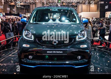 GINEVRA, SWITZERLAND - Mar 06, 2018: The cars and hypercars on display ...