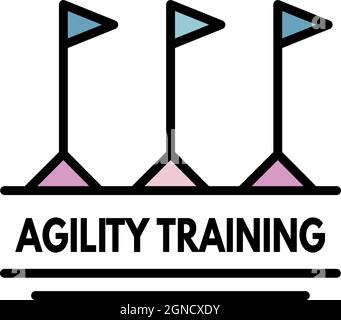 Dog agility cup logo. Outline dog agility cup vector logo color flat ...