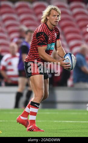 Kingsholm Stadium, Gloucester, UK. 24th Sep, 2021. Gallaher Premiership ...