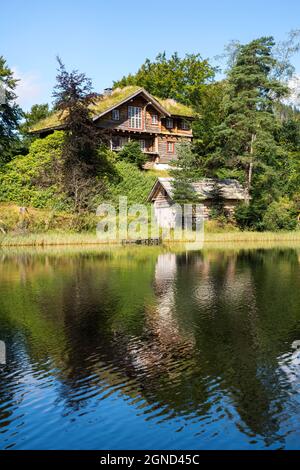 canoe ride on lake Osoyro in Norway Stock Photo - Alamy