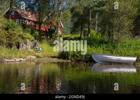 canoe ride on lake Osoyro in Norway Stock Photo - Alamy