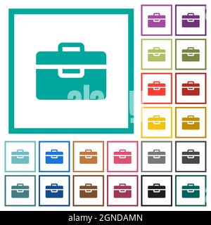 Toolbox flat color icons with quadrant frames on white background Stock ...