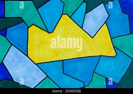 Yellow crown marker artwork texture. Abstract background Stock Photo ...