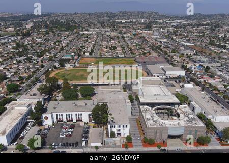 An aerial view of the Garfield High School football field and track ...