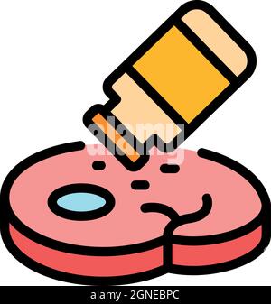 meat gmo genetic color icon vector illustration Stock Vector Image ...