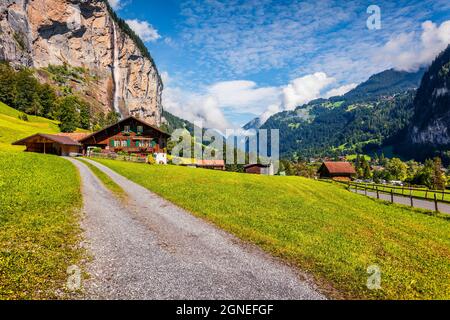 Nice view on swiss village of Weggis near lake Lucerne with still snowy ...
