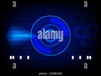 graphics design binary digit circle with style cog glow abstract ...