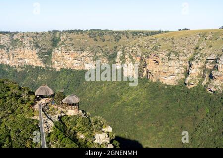 The Lake Eland suspension bridge in Oribi Gorge South Africa. The 80m ...