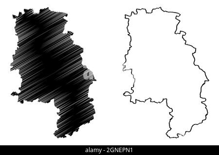 Durg district (Chhattisgarh State, division, Republic of India) map ...