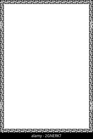 Seamless Ring with greco and roman pattern on isolated white background ...