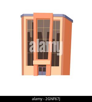 Orange office city building cartoon illustration Stock Vector Image ...