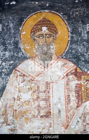 Closeup of colorful frescoes on the wall in Palazzo della Ragione Padua ...