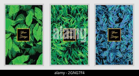 Set flyer, cover template or banner. On a black background multicolored ...