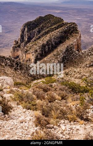 The Back of El Capitan on The Guadalupe Peak Trail, Guadalupe Mountains ...