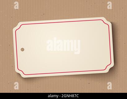 Old beige vintage label with paper texture on white Stock Vector Image ...