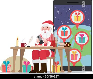 Earth flat design christmas and winter concept vector icon with ...