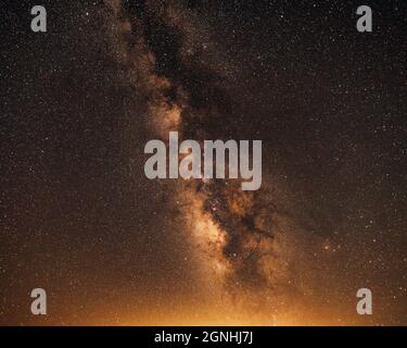 A beautiful orange, distant galaxy. Deep space. Elements of this image ...