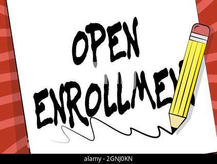 Conceptual caption Open Enrollment. Word for The yearly period when ...