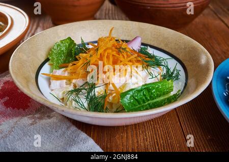 Fijian Raita - creamy cucumber and carrot salad Stock Photo - Alamy