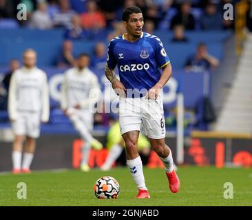 Liverpool, England, 24th September 2021. Richarlison of Everton (C ...