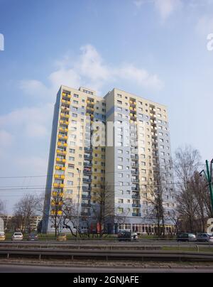 POZNAN, POLAND - Mar 21, 2015: A front entrance of an office building ...