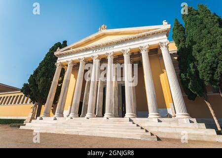 This is a view of the Zappeion, an old olympic hall and historic ...