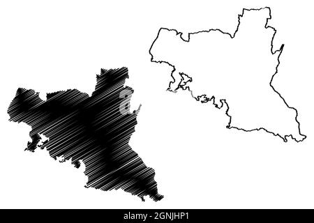 Erode district (Tamil Nadu State, Republic of India) map vector ...