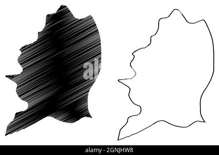 Siang district (Arunachal Pradesh State, Republic of India) map vector ...
