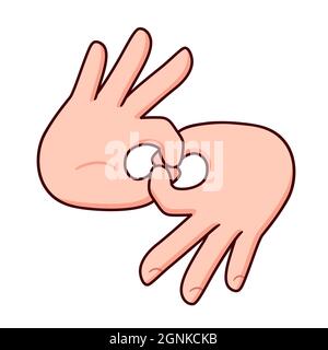 Deaf hand gesture language symbol. Two vector arms icon design Stock ...