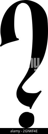 Question mark in the gothic style. Vector. Alphabet. Punctuation mark ...