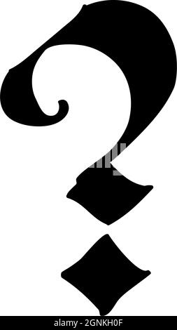 Question mark in the gothic style. Vector. Alphabet. Punctuation mark ...