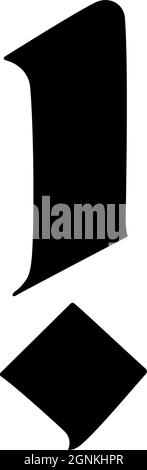 Gothic style exclamation mark. Vector. Alphabet. Punctuation mark ...