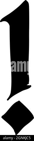 Gothic style exclamation mark. Vector. Alphabet. Punctuation mark ...