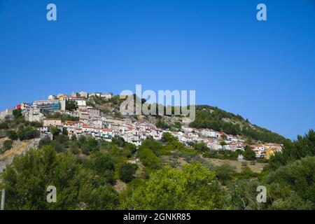 Panorama of Longano, a medieval town in the Molise region, Italy Stock ...