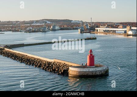 Frederikshavn, Denmark - December 28 2009: HDMS Triton F358 and HDMS ...