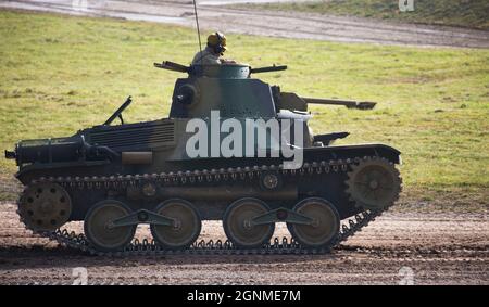 Japanese Type 95 Ha-Go WW2 tank, during a demonstration at Bovington ...
