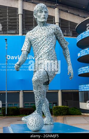 Statue of David Silva, by the sculptor Andy Scott, at the Etihad ...