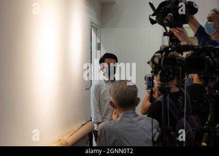 Lo Kin-hei, chairman of Hong Kong's Democratic Party, center, and other ...