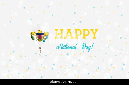 U.S. Virgin Islands Independence Day Sparkling Patriotic Poster. Row of ...