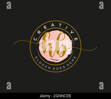 HB Feminine logo beauty monogram and elegant logo design, handwriting ...