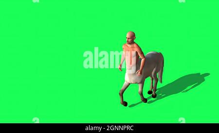 3d illustration - Male Centaur Half Horse Half Man on green screen ...