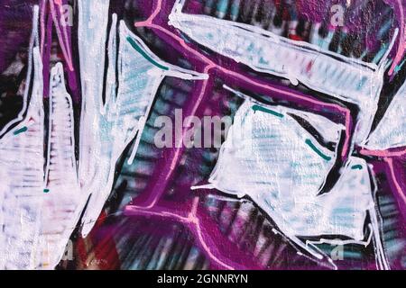 close up of colorful messy painted urban wall texture Stock Photo - Alamy