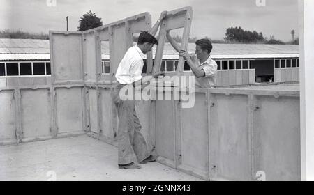 1960s, historical, constructing a pre-fab garage, Whitney, Oxford ...