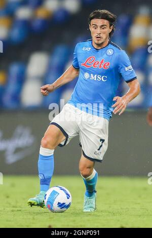 Elmas Eljif of SSC Napoli in action during the Uefa Champions League ...