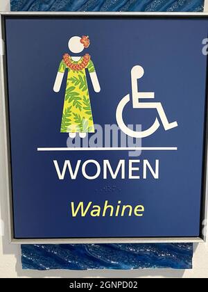 Women’s bathroom sign in Hawaii Stock Photo - Alamy