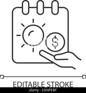 Unlimited PTO icon logo sign vector outline in black and white color ...